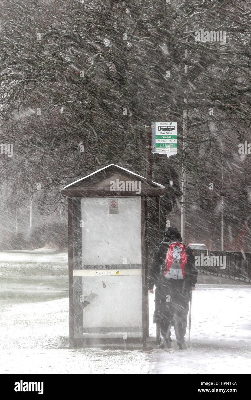 Bus stop snow cancelled hi-res stock photography and images - Alamy