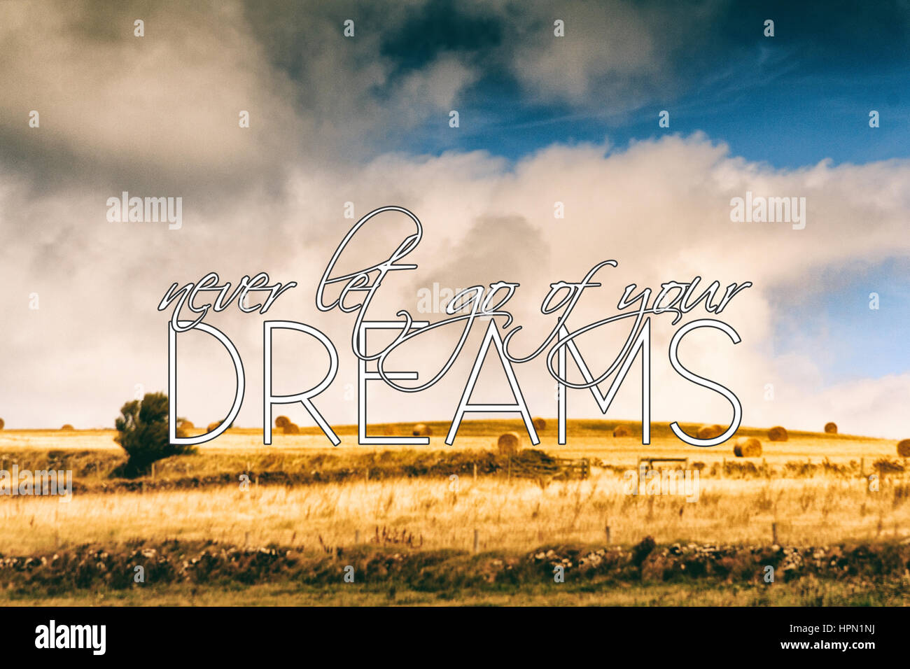 Inspirational motivational quote on a retro style background Stock ...