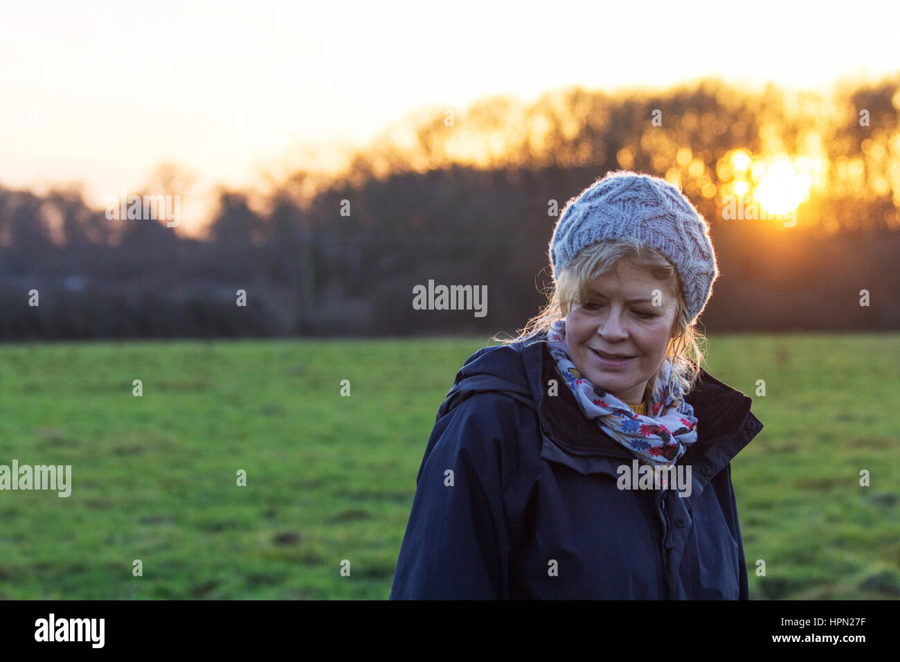 Woman out walking hi-res stock photography and images - Alamy