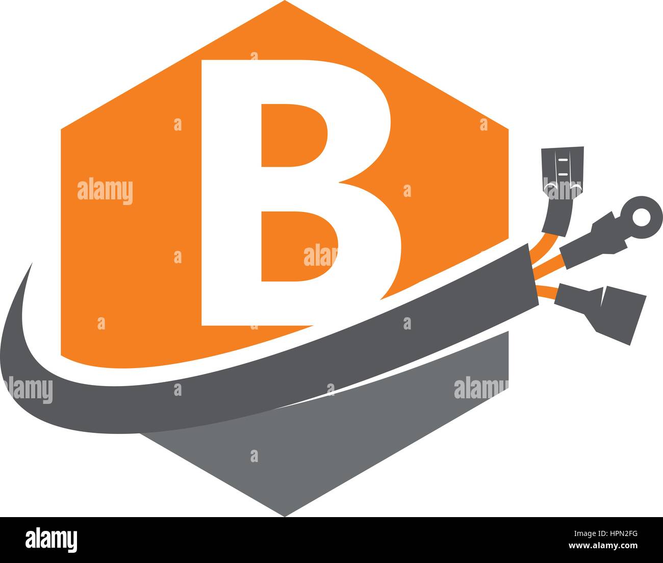 Hexagon Global Electricity Letter B Stock Vector Image & Art - Alamy
