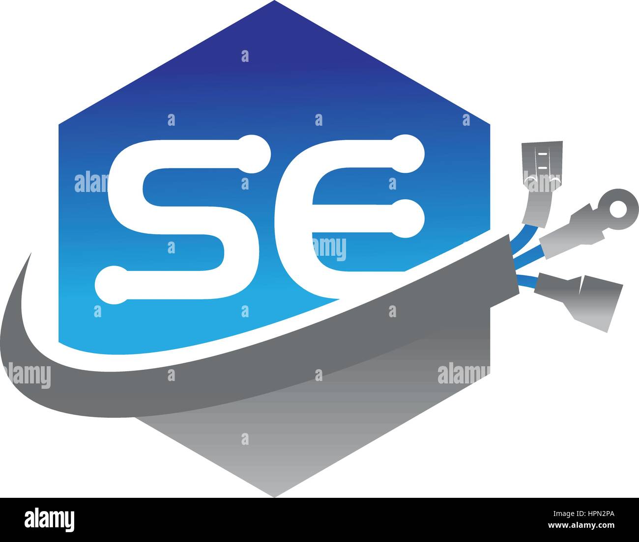Hexagon Global Electricity Letter SE Stock Vector Image & Art - Alamy