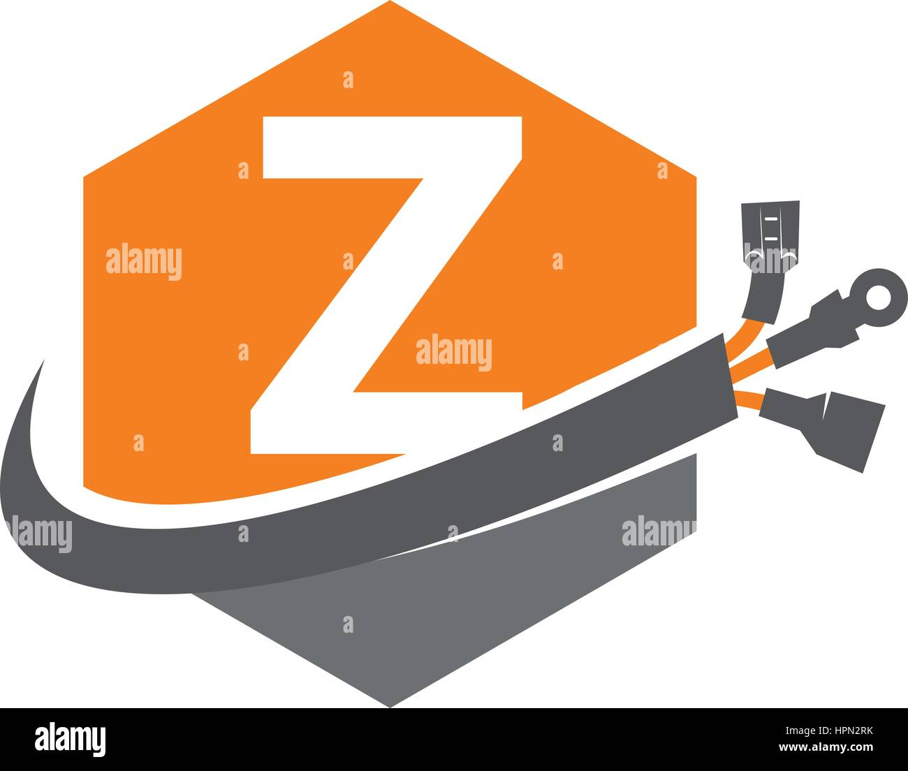 Geometric hexagon logo with letter z hi-res stock photography and ...