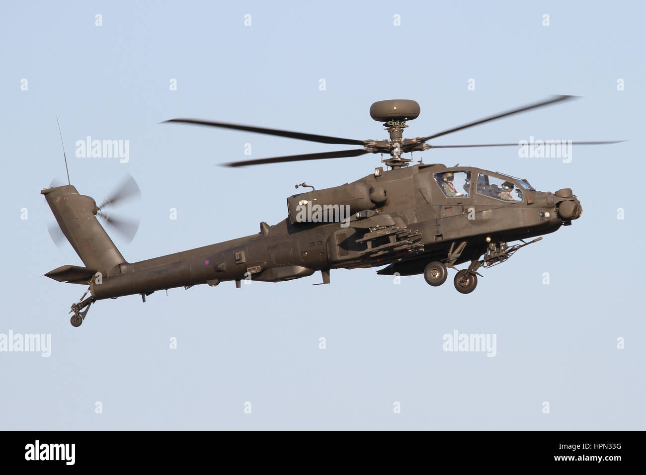 Army Air Corps Apache on the approach for runway 23 at Wattisham in the ...