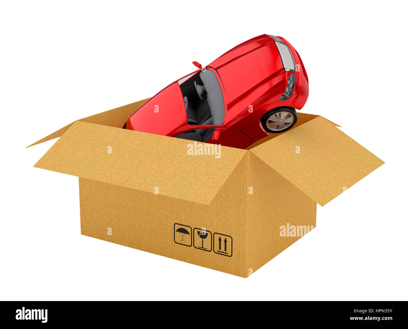 Render red shipping container open hi-res stock photography and images ...