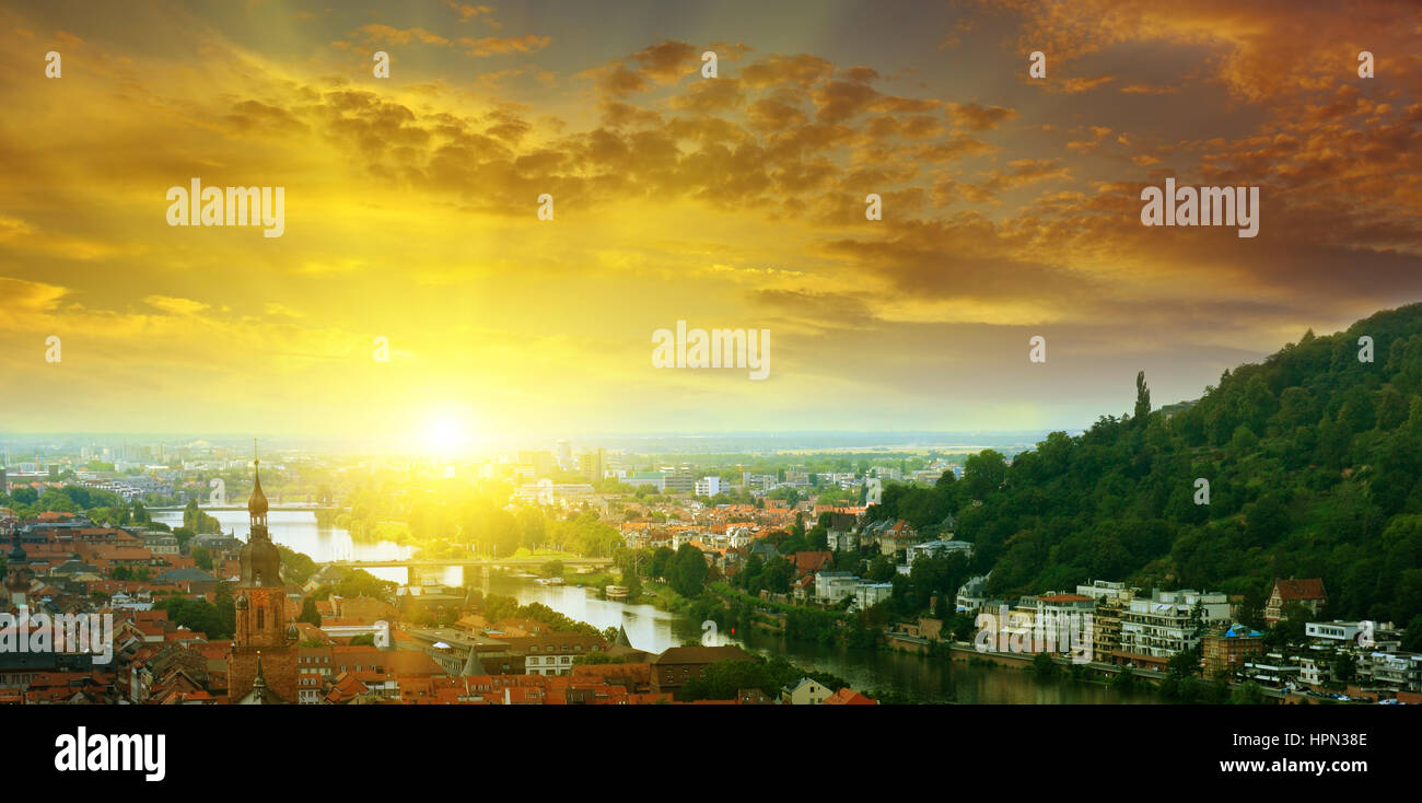 Mountain valley houses forests sunrise hi-res stock photography and ...