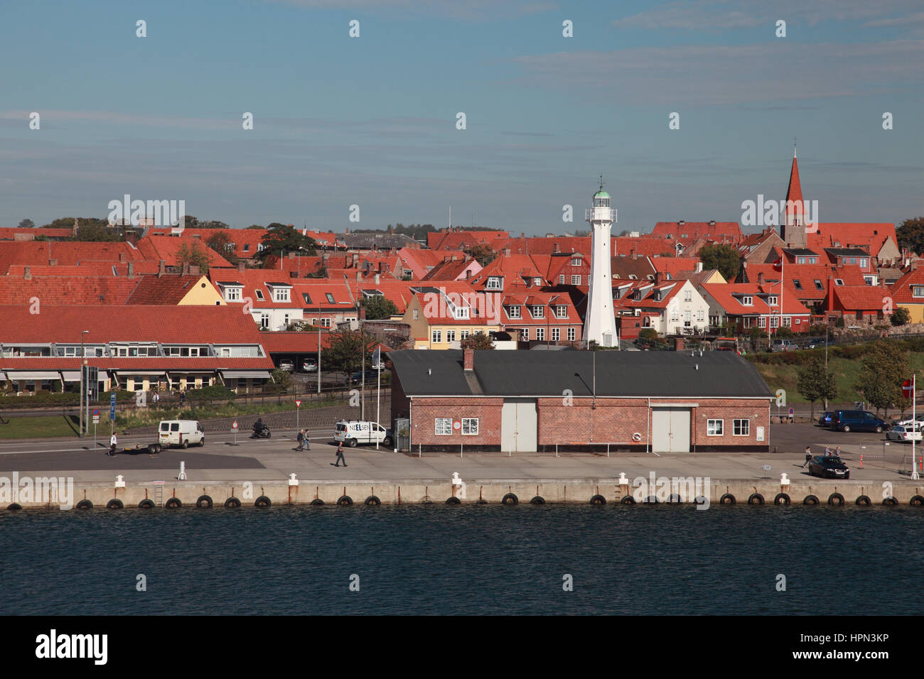 The town of Rønne, Bornholm, Denmark, seen from the harbour Stock Photo ...