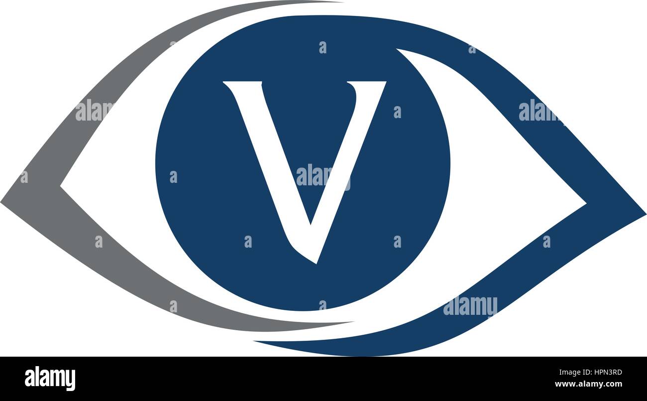 Eye logo with v letter hi-res stock photography and images - Alamy