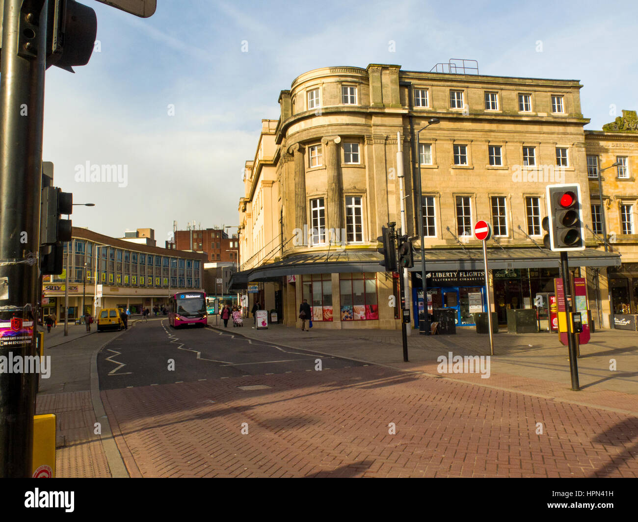Victorian Street Derby UK Stock Photo - Alamy