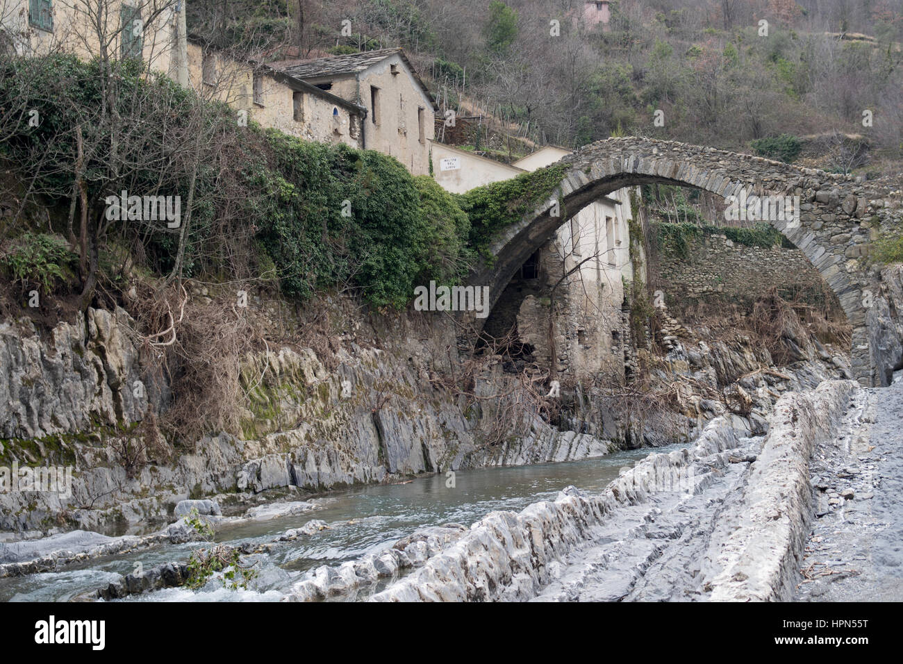 Italy, Province of Imperia, The Arch Bridge Stock Photo - Alamy