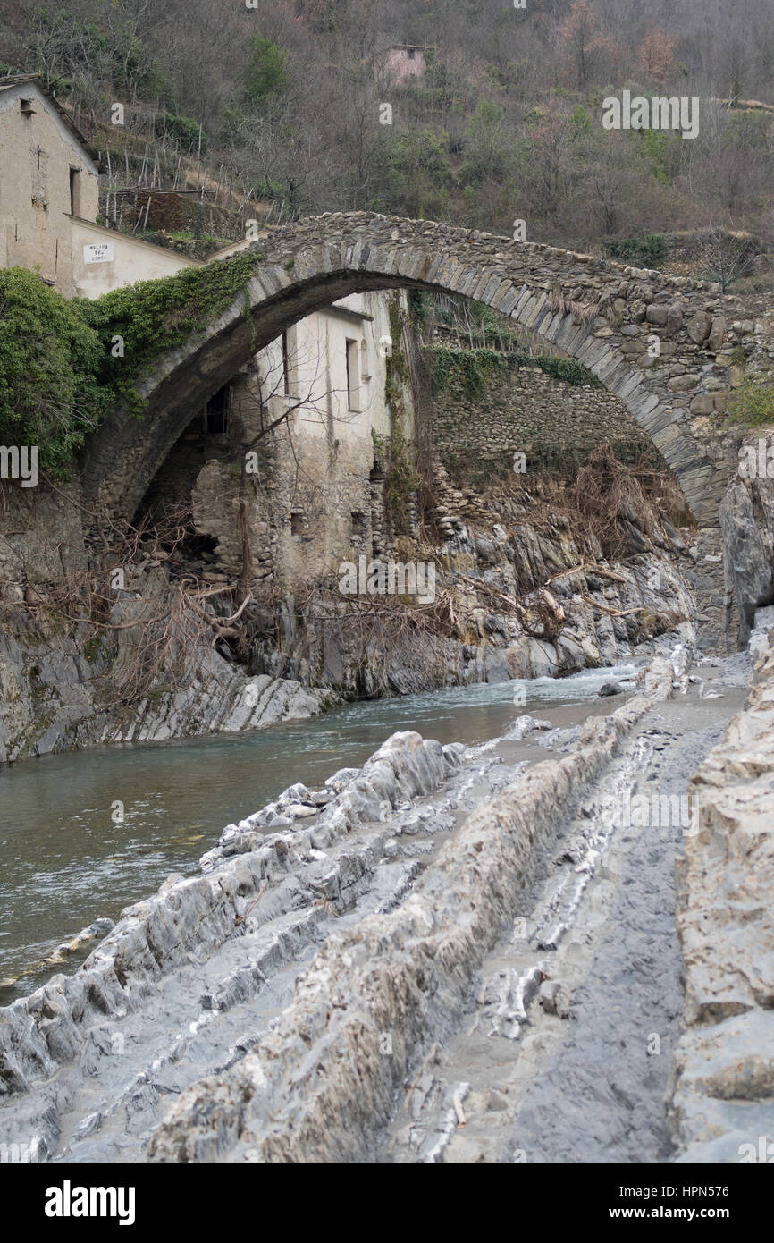 Italy, Province of Imperia, The Arch Bridge Stock Photo - Alamy