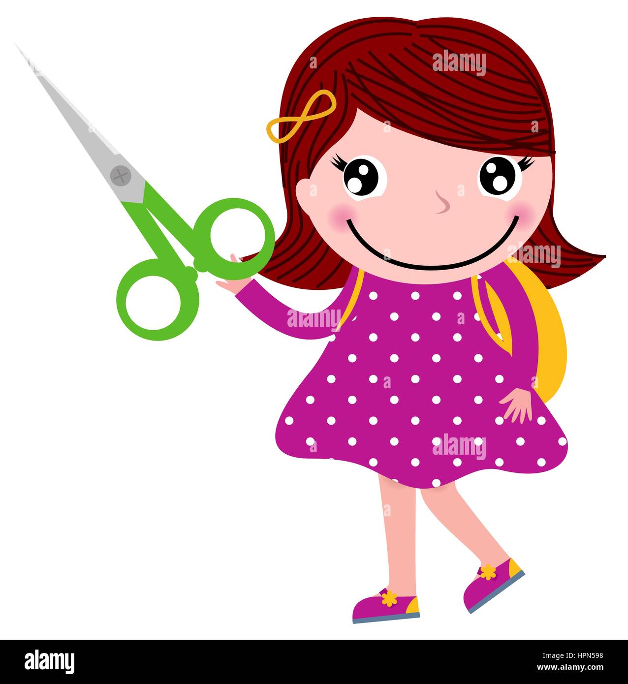 15334262 - cute happy child with shears. cartoon illustration Stock ...