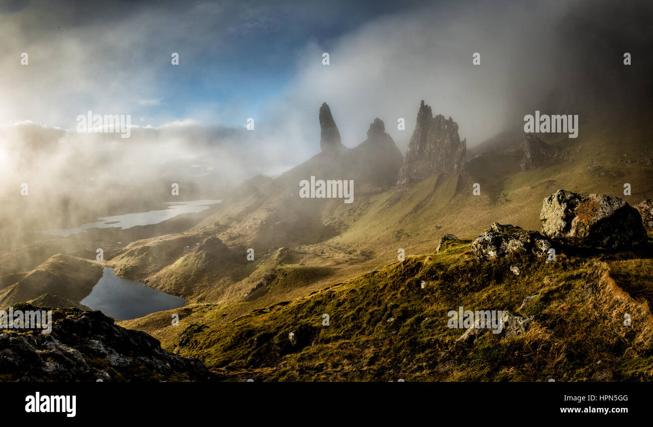 The Old Man of Storr is a striking series of rock pillars on the ...