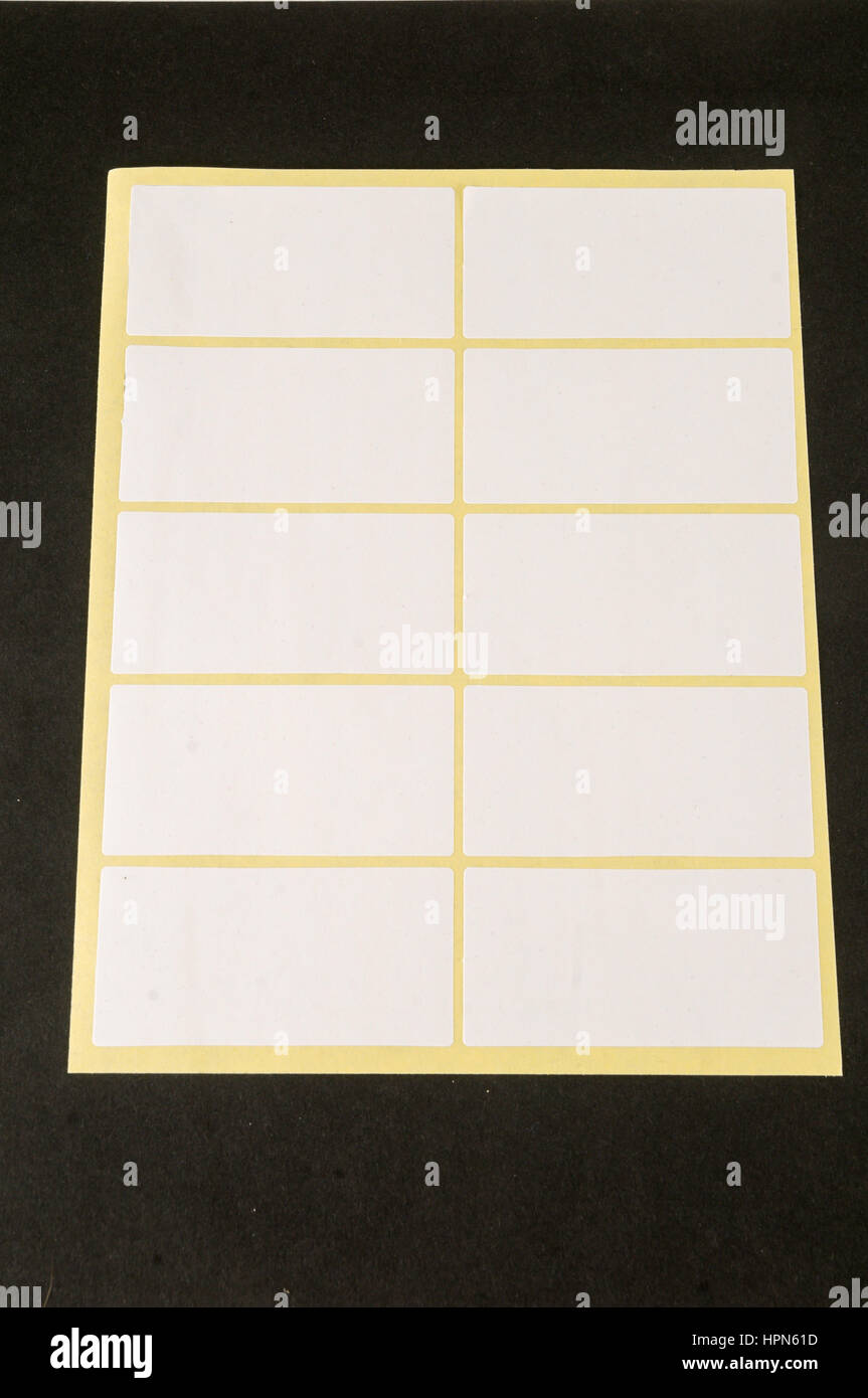 Close-up of empty labels Stock Photo - Alamy