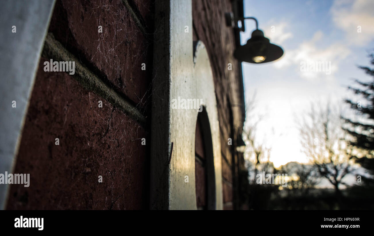 Closeup of brickwall during sunset Stock Photo - Alamy