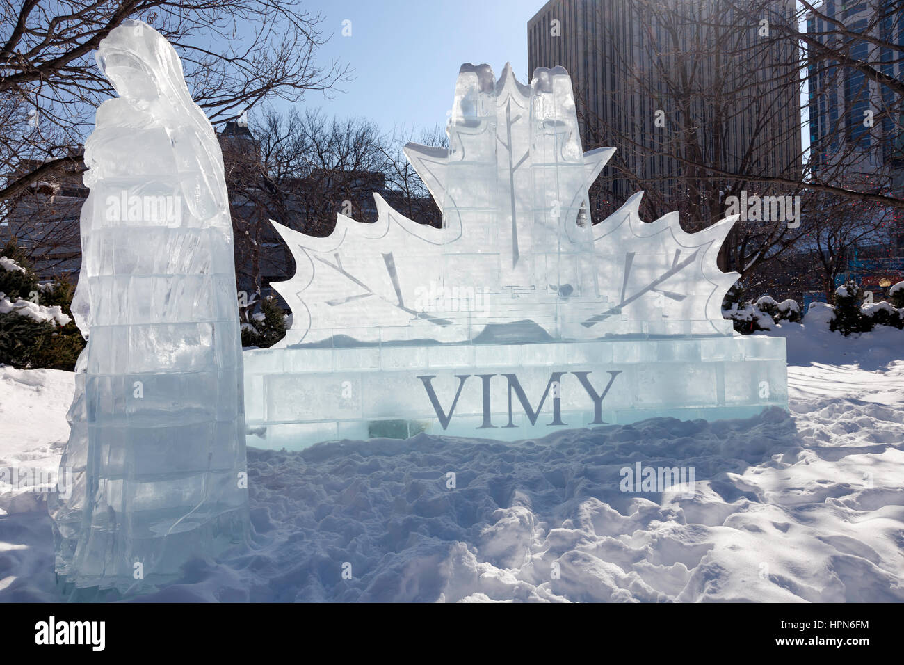 Vimy ice sculptor in Confederation park Winterlude celebration in ...