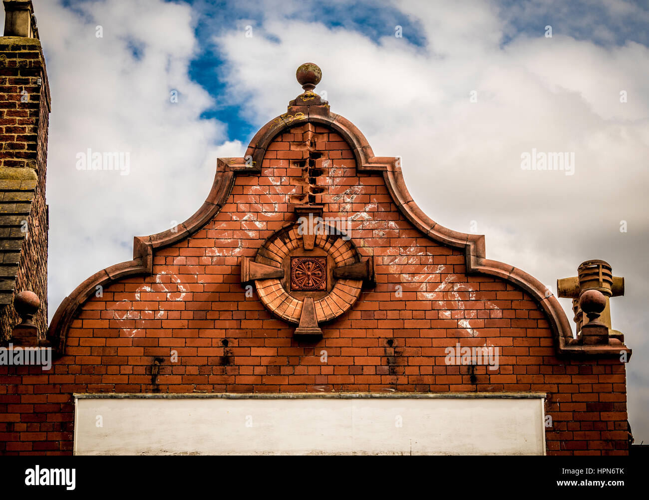 Brick building gable end hi-res stock photography and images - Alamy