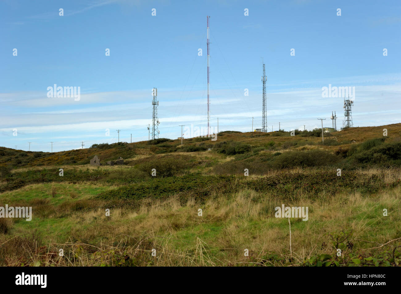 Transmitter and Mobile Phone Masts at Seskin Viewpoint above Bantry ...