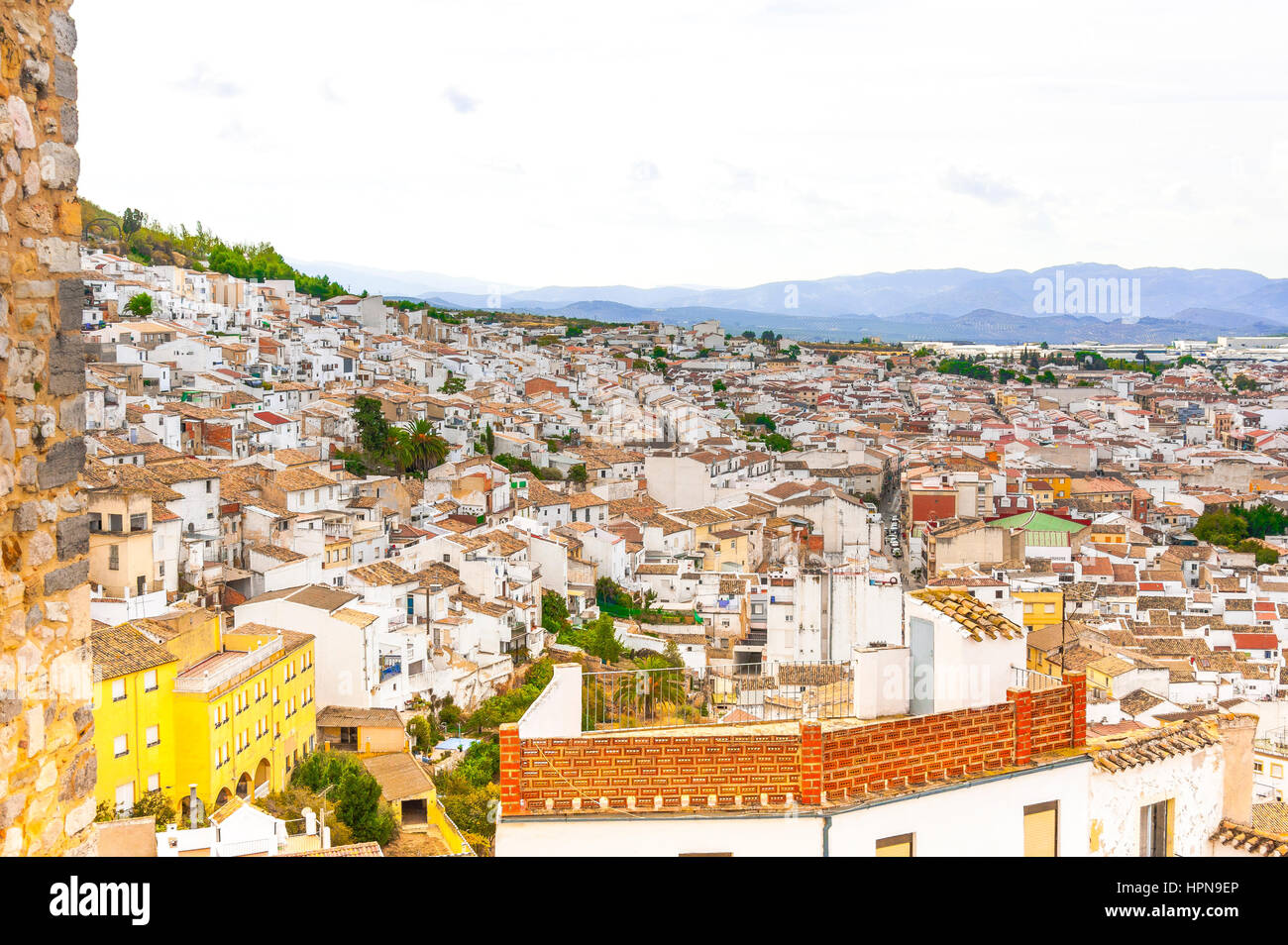panorama view of town Martos, province Jaén, Andalusia, Spain Stock ...