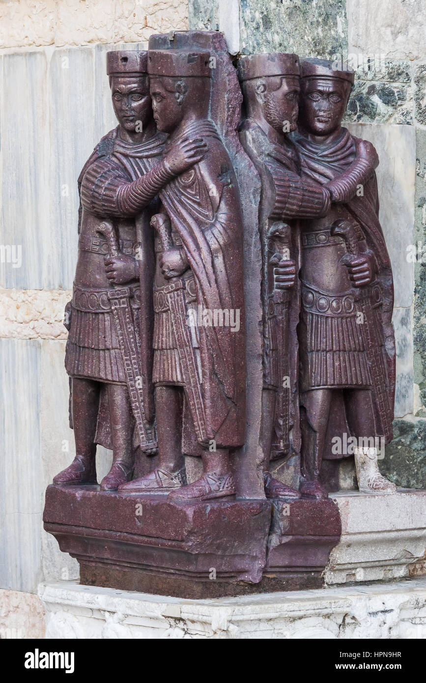 The Portrait of the Four Tetrarchs depicting the four rulers of the ...