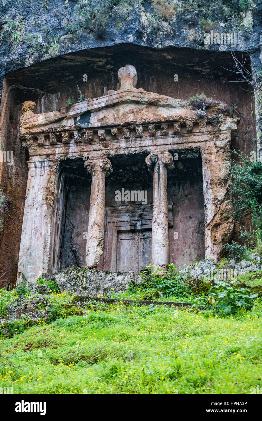 Rock Carved Temple Tomb in Telmessos Fethiye Turkey Vertical, Fethiye ...