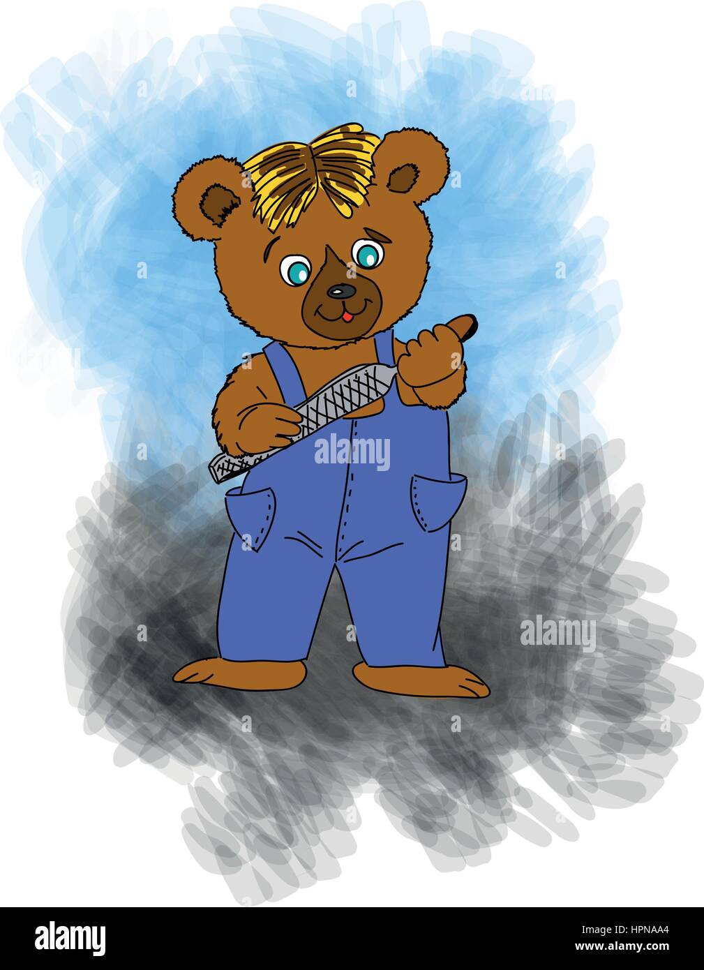 Bear worker has a file in his hands Stock Vector Image & Art - Alamy