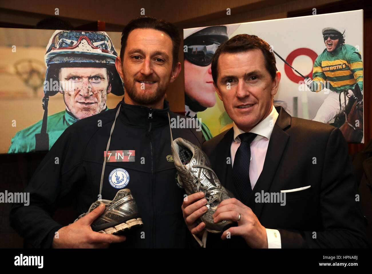 John Reay and former jockey Tony McCoy during a photocall at the ...