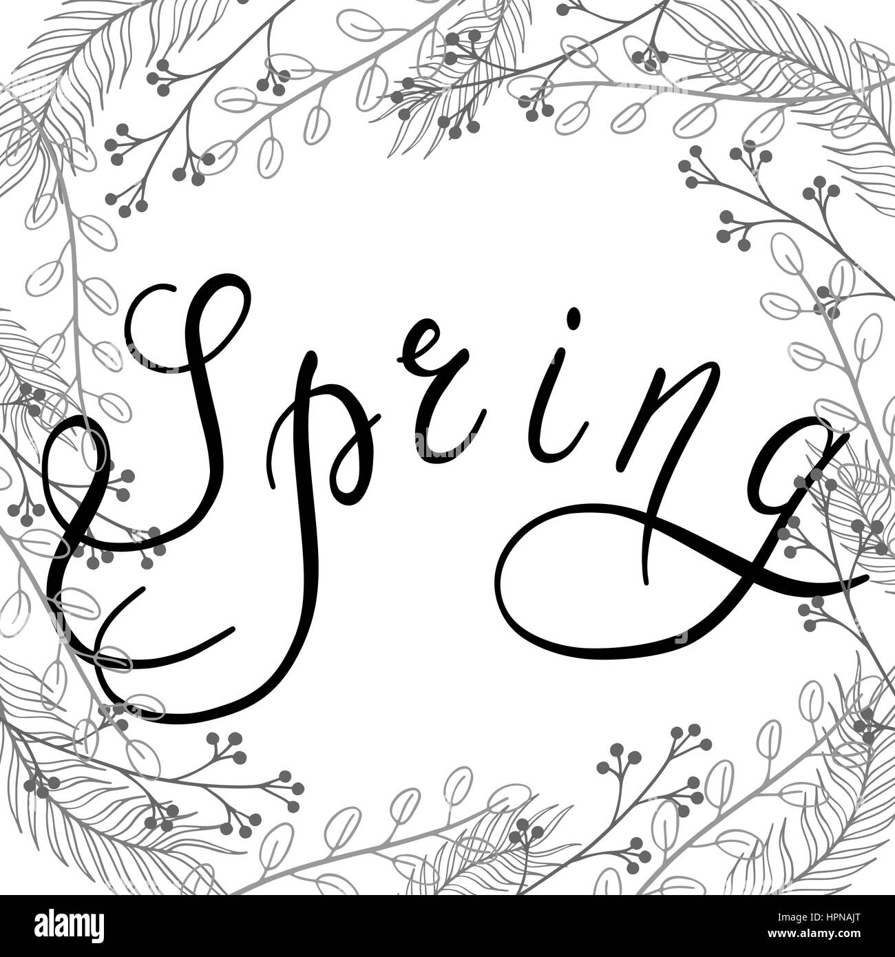 Green leaf letter text Black and White Stock Photos & Images - Alamy