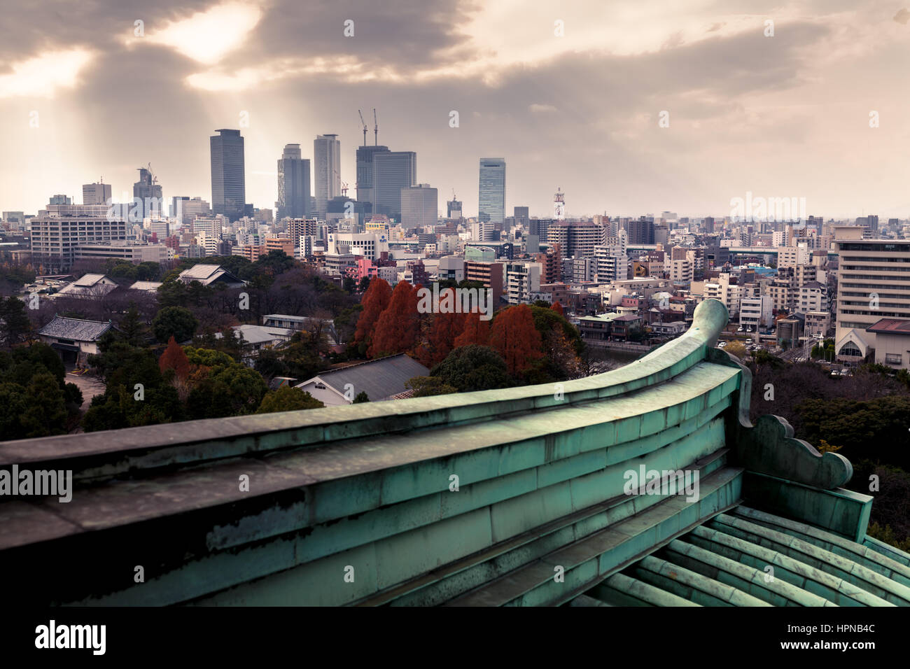 Nagoya, Japan - December 16, 2015. View of Nagoya's skyline from Nagoya ...