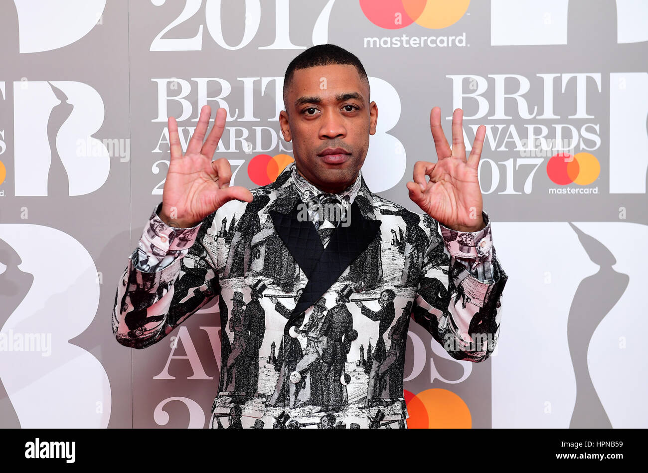 Wiley attending the Brit Awards at the O2 Arena, London. PRESS ...