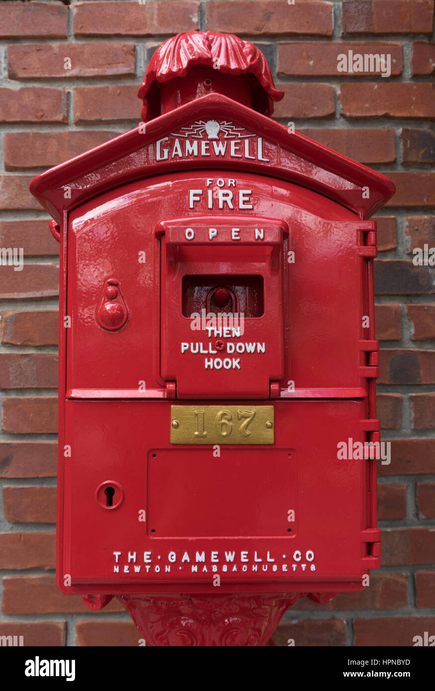 Closeup of Vintage Fire Alarm Stock Photo - Alamy