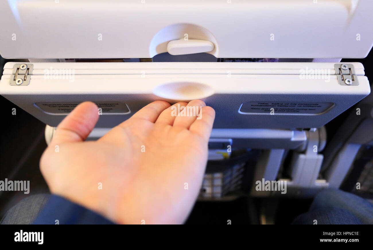 Airplane tray table hi-res stock photography and images - Alamy