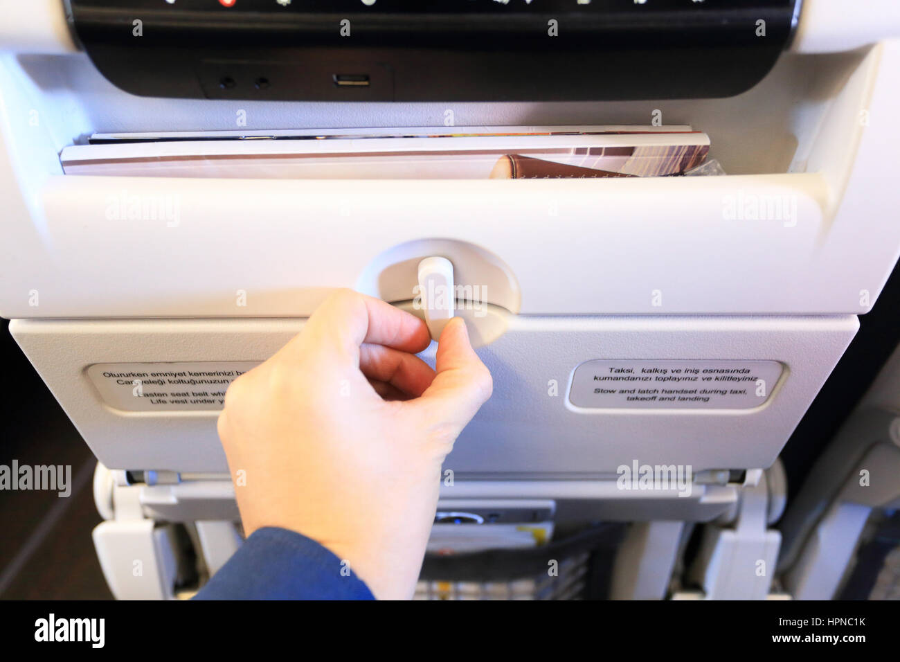 Tray table plane hi-res stock photography and images - Alamy