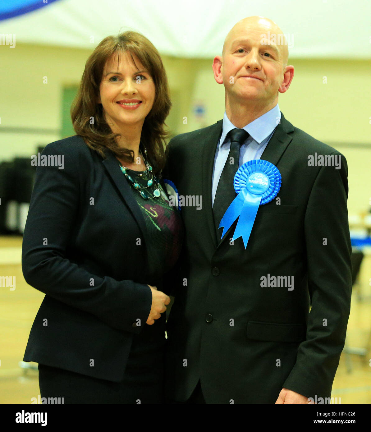 Conservative candidate Trudy Harrison and Husband Keith kiss after ...