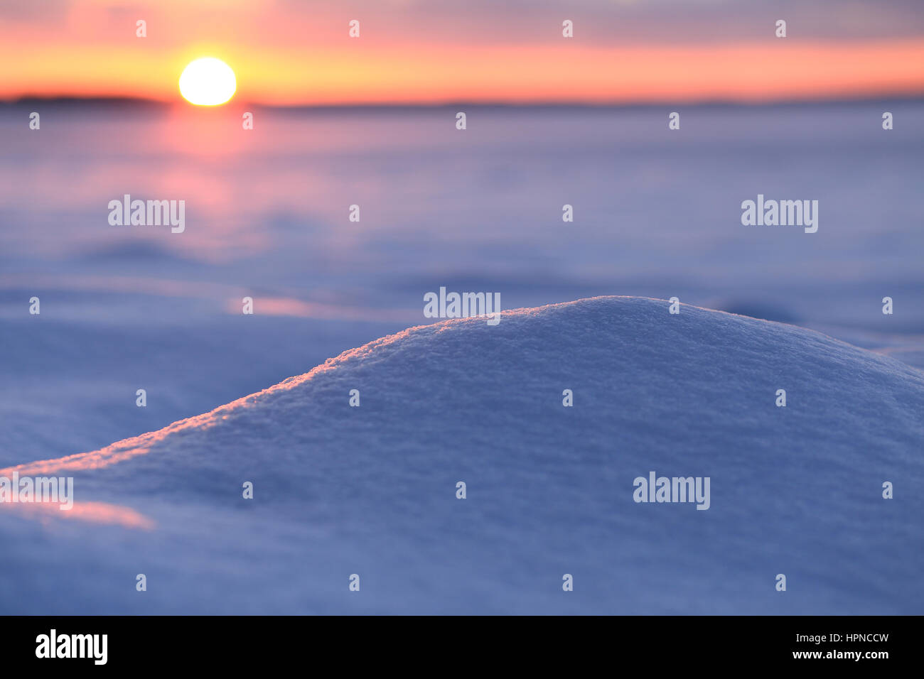 Christamas background with snowdrift. Morning sun illuminate snowdrift ...