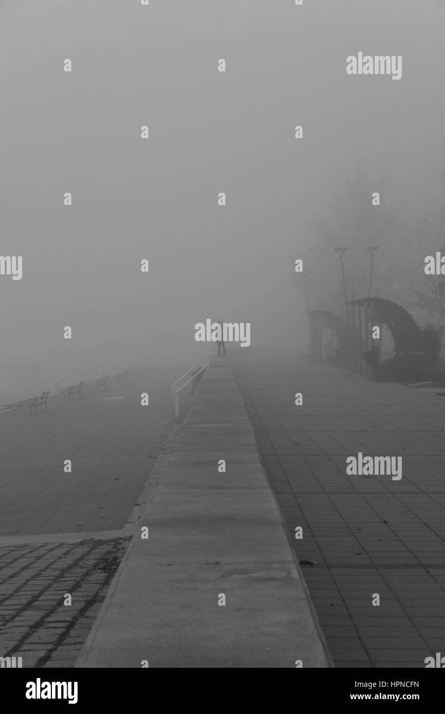 man in the mist Stock Photo - Alamy