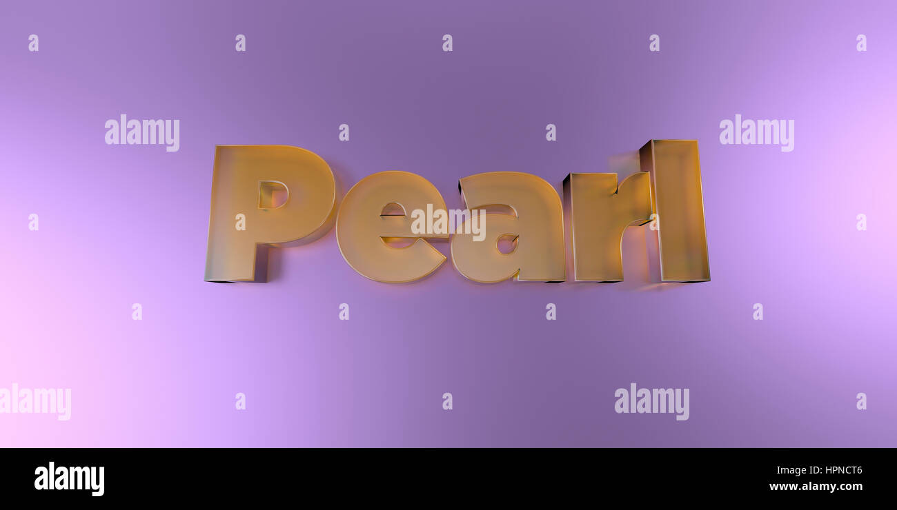 Pearl - colorful glass text on vibrant background - 3D rendered royalty ...