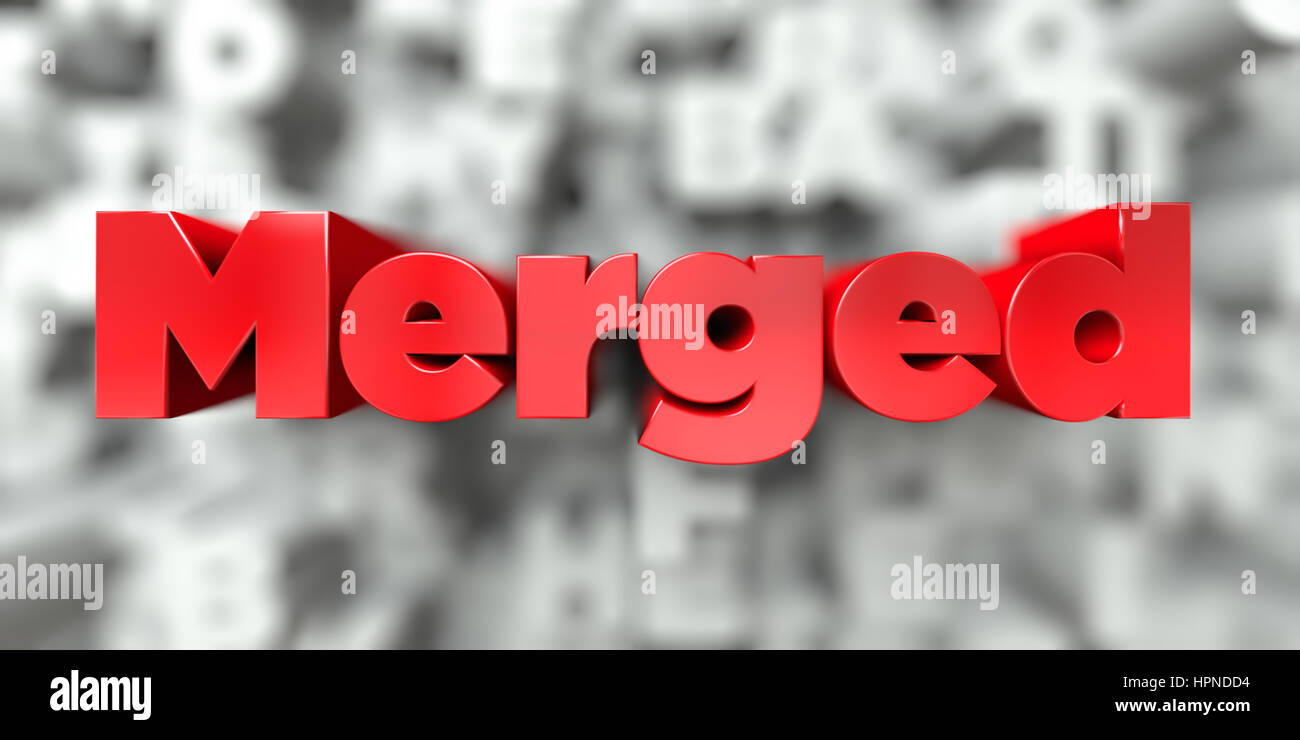 Merged - Red text on typography background - 3D rendered royalty free ...
