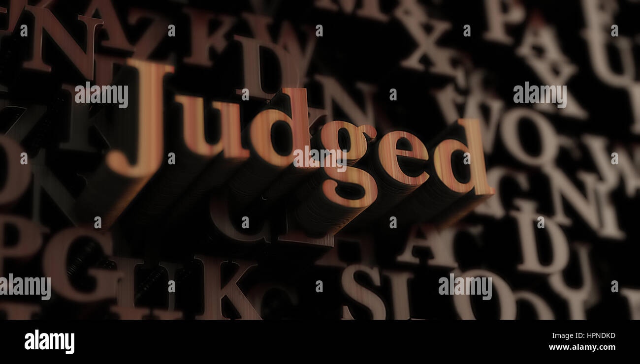 Judged - Wooden 3D rendered letters/message. Can be used for an online ...