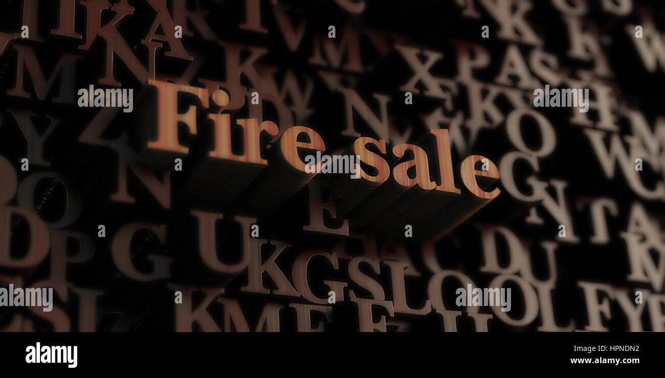 Fire Sale - Wooden 3D rendered letters/message. Can be used for an ...