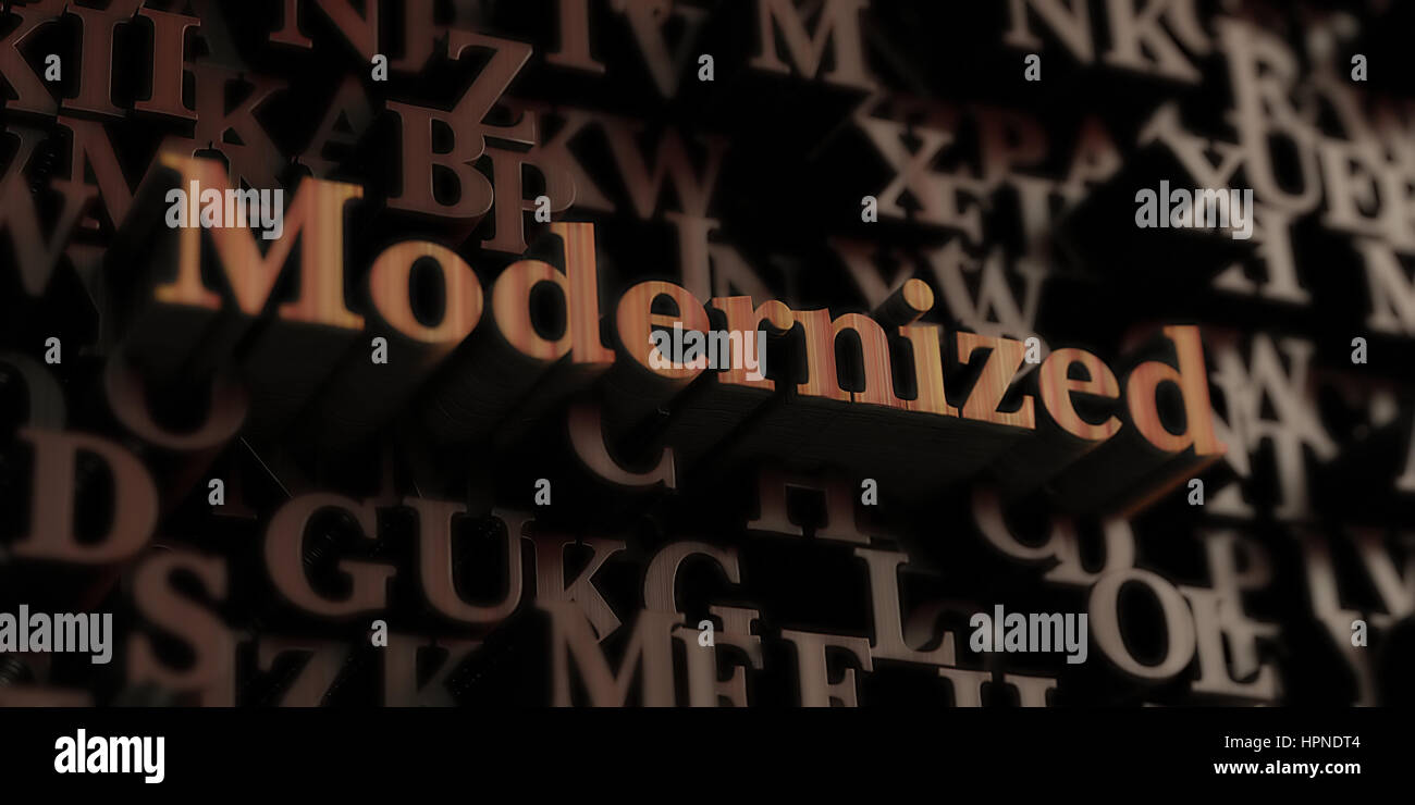 Modernized - Wooden 3D rendered letters/message. Can be used for an ...