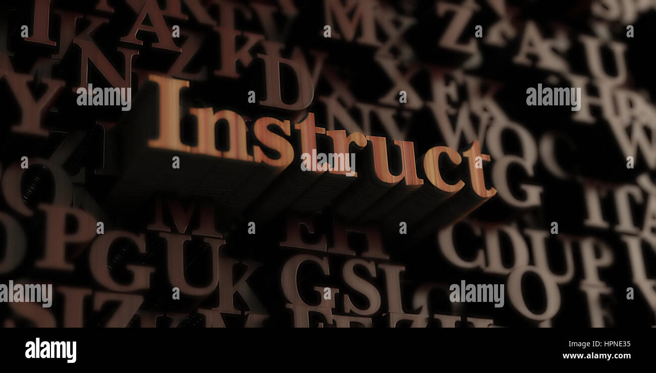Instruct - Wooden 3D rendered letters/message. Can be used for an ...