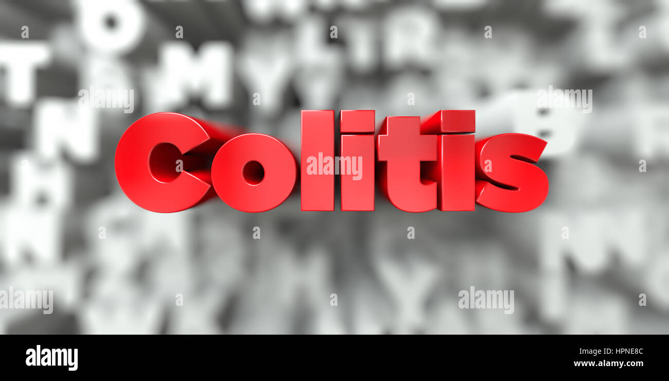 Colitis - Red text on typography background - 3D rendered royalty free ...