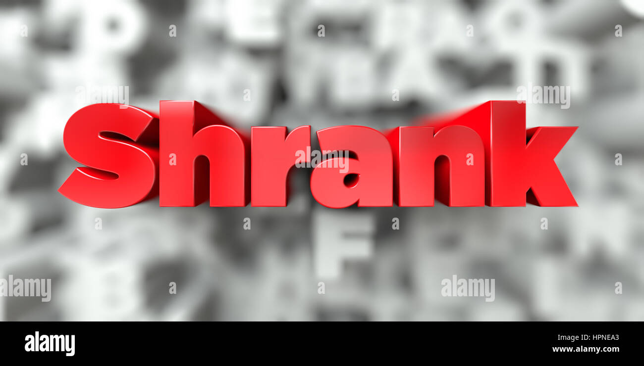 Shrank - Red text on typography background - 3D rendered royalty free ...