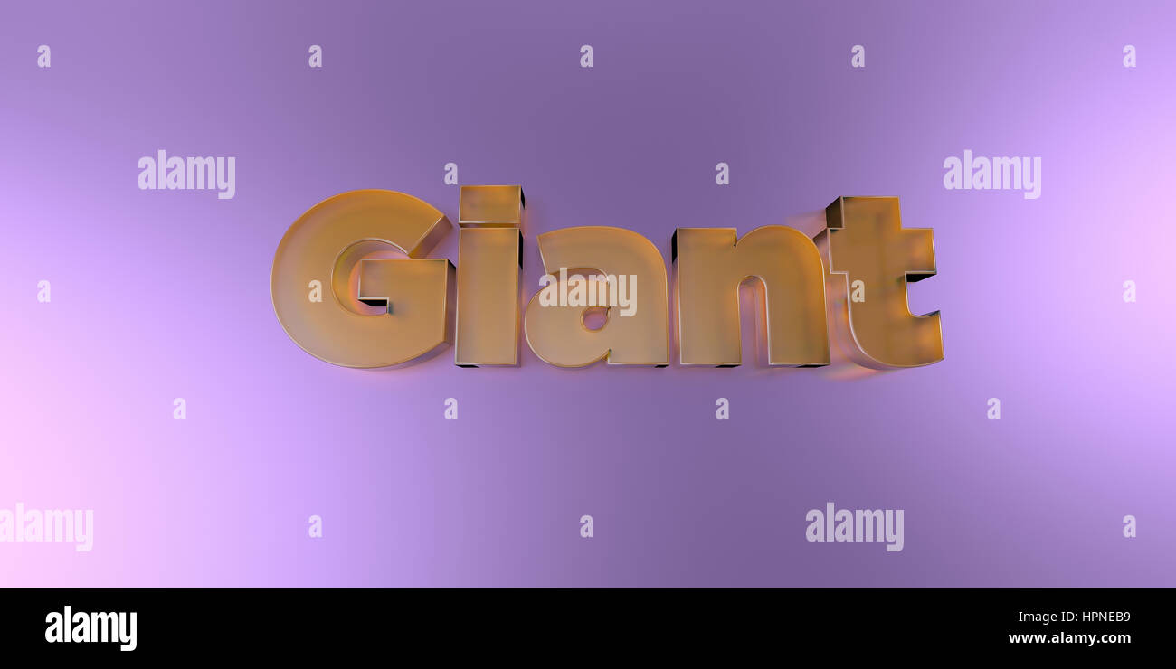 Giant - colorful glass text on vibrant background - 3D rendered royalty ...