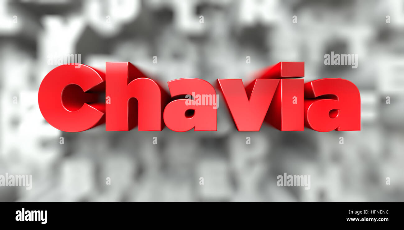 Chavia - Red text on typography background - 3D rendered royalty free ...