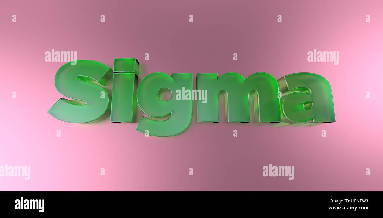Sigma - colorful glass text on vibrant background - 3D rendered royalty ...
