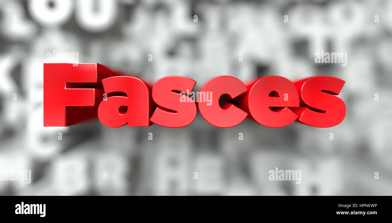 Fasces - Red text on typography background - 3D rendered royalty free ...