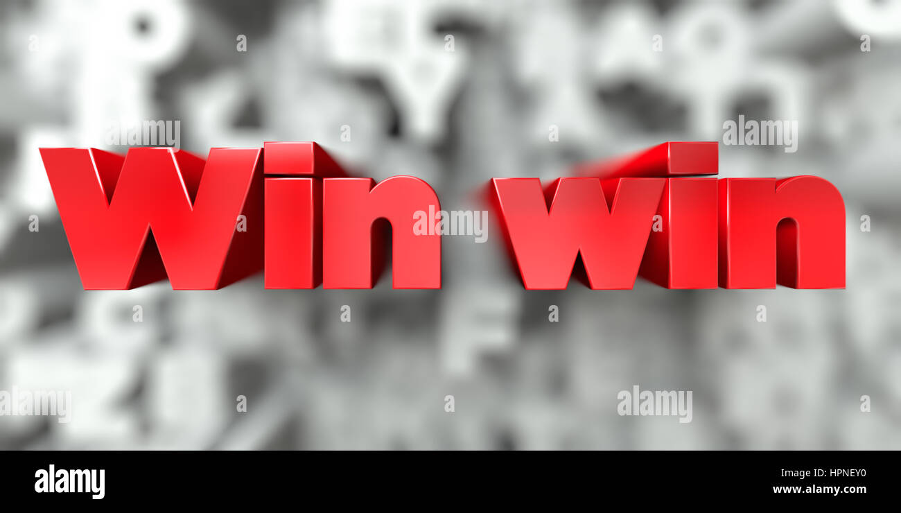 Win win - Red text on typography background - 3D rendered royalty free ...