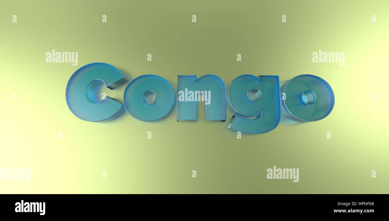 Congo - colorful glass text on vibrant background - 3D rendered royalty ...