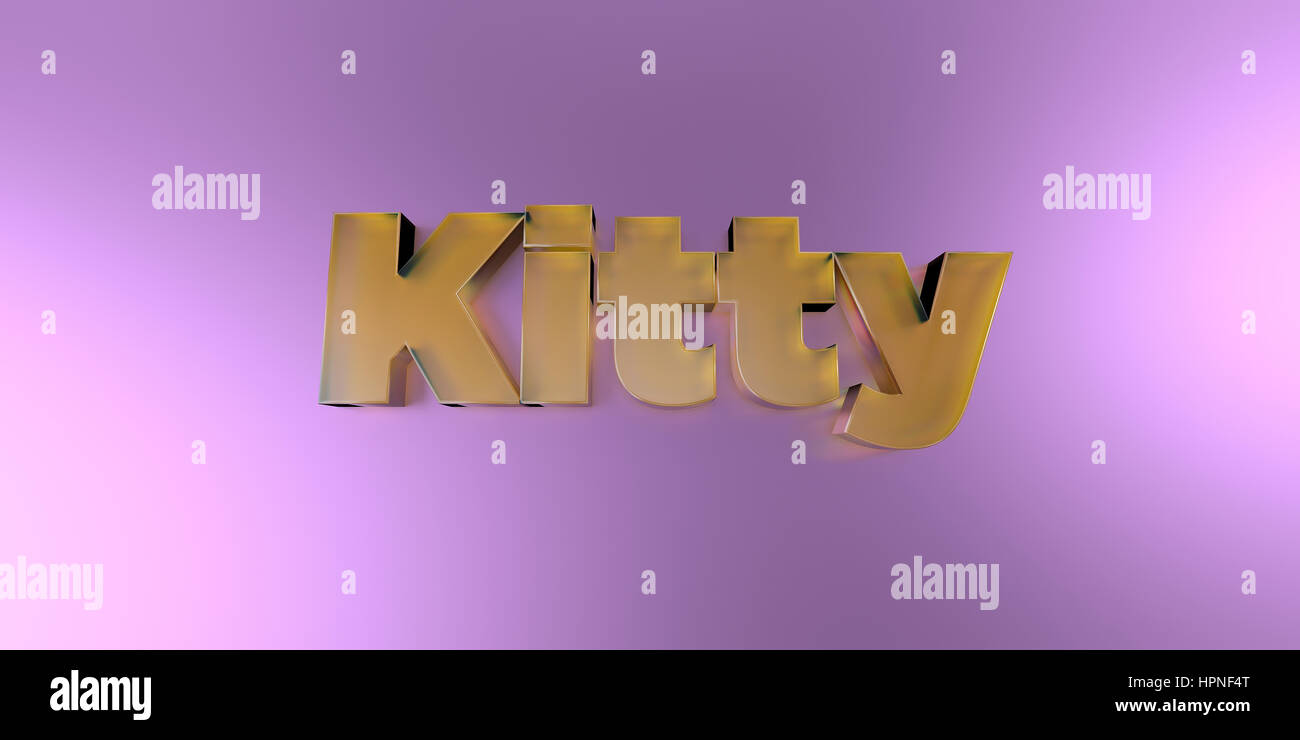 Kitty - colorful glass text on vibrant background - 3D rendered royalty ...